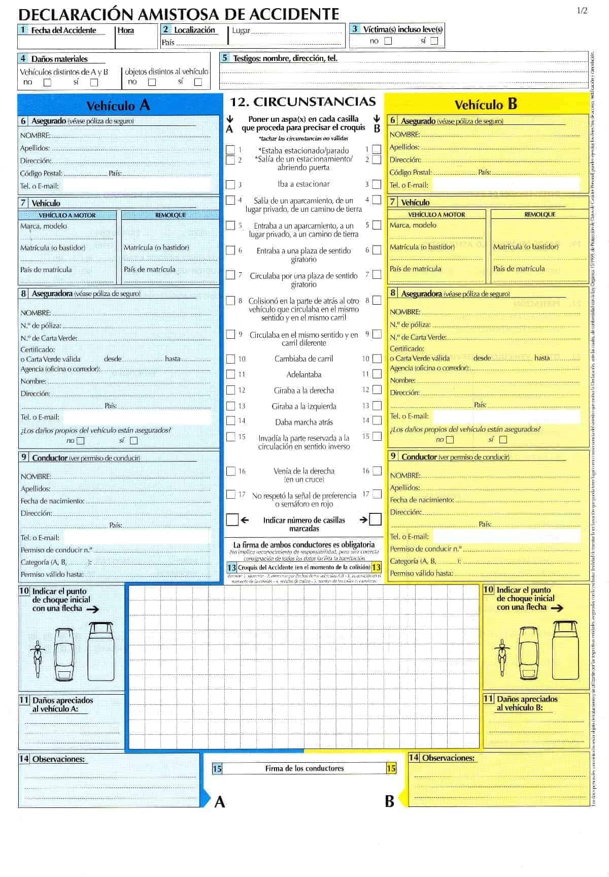 ¿Cómo rellenar un parte de accidente amistoso correctamente ...